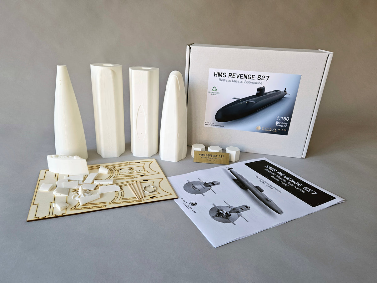 HMS Revenge S27 - Submarine self assembly model kit scale 1:150 866mm ...