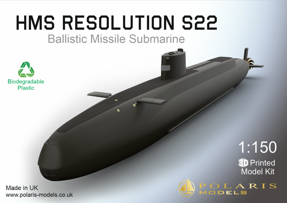 HMS Resolution S22 - Submarine self assembly model kit scale 1:150 866 ...