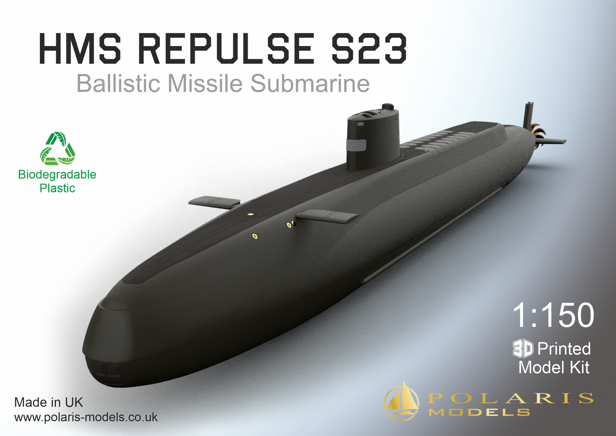 HMS Repulse S23 - Submarine self assembly model kit scale 1:150 866mm ...